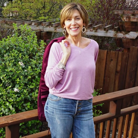 CAbi | Tops | Cabi 5744 Serenity Tee Heliotrope Xsmall Euc | Poshmark
